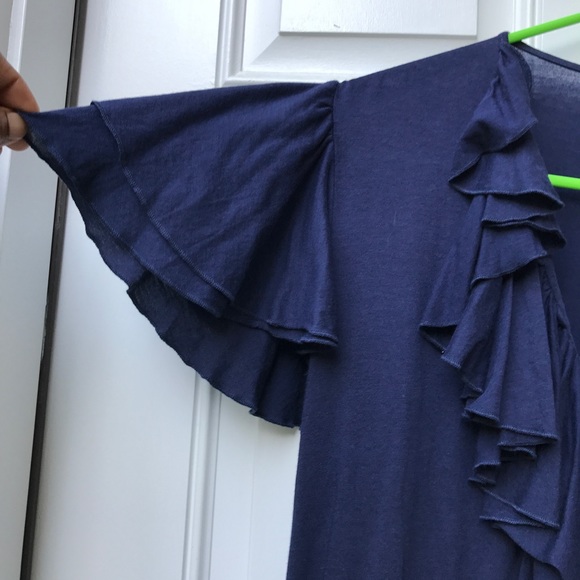 Ralph Lauren | Tops | Rl Navy Ruffle Top | Poshmark